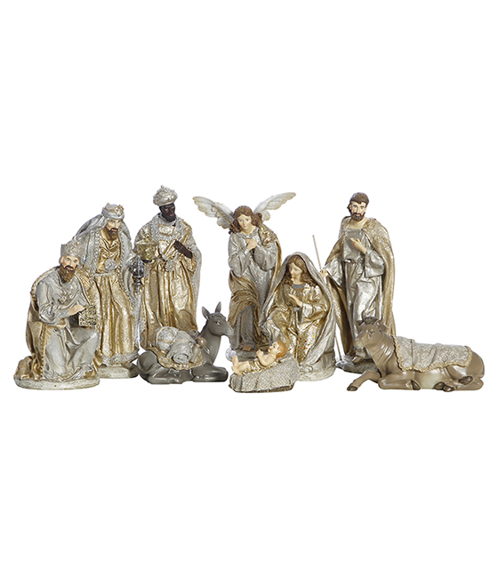 Buy 9 Piece Silver and Gold Nativity Set Online in Australia ...